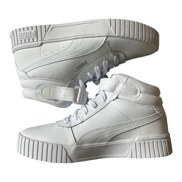 Puma | Shoes | Puma Allwhite Hightop Sneakers | Poshmark